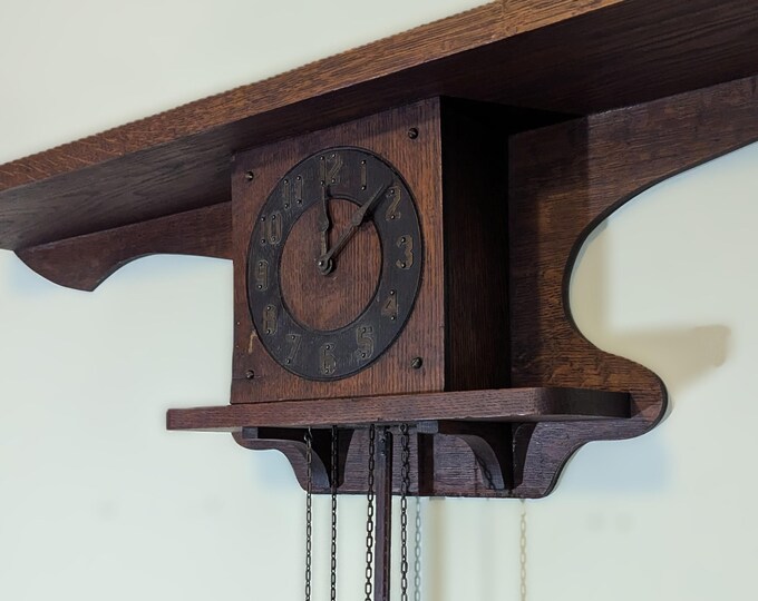 Rare Antique Mission Style Plate Shelf Clock, Monitor Clock Works Co ...