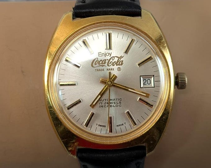 Awesome and Rare Coca Cola Logo Watch From 1970s - Swiss Men's 17 Jewel ...