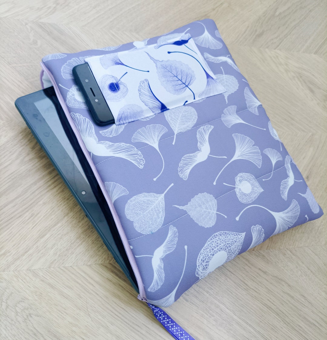 Quilted Pouch for Tablet and Phone Mauve/purple - Etsy