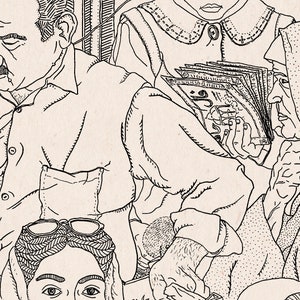 The Persian Bazaar, Line Drawing of Tajrish Bazaar in Tehran With ...