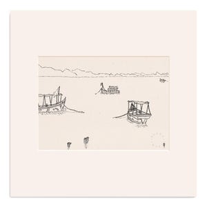 Coco Beach, Reportage Line Drawing of Indian Seaside in Goa With ...