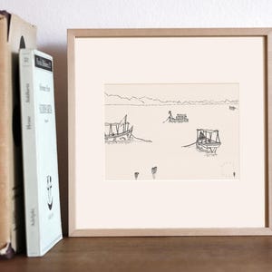 Coco Beach, Reportage Line Drawing of Indian Seaside in Goa With ...