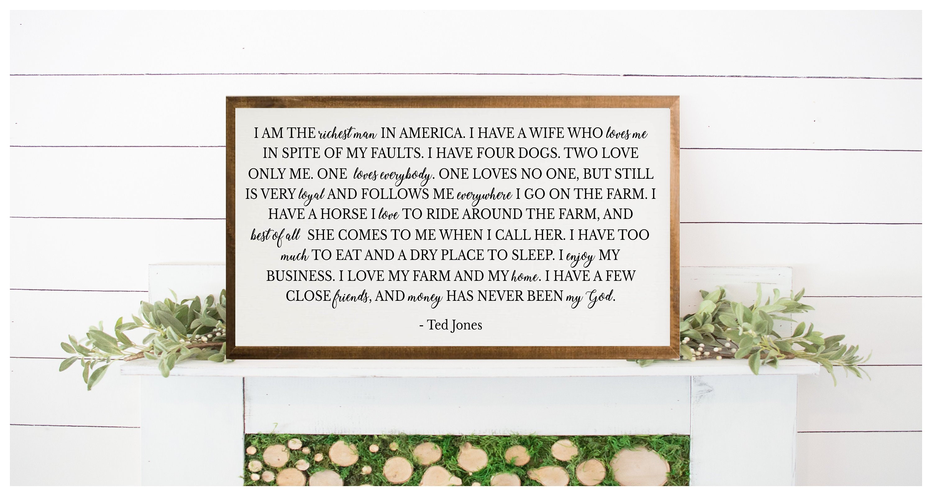 Ted Jones I Am The Richest Man In America 48 w x | Etsy