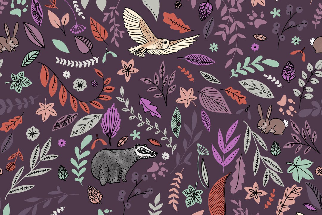 Woodland Scene // Seamless Repeat Pattern // Digital Paper // Seamless ...