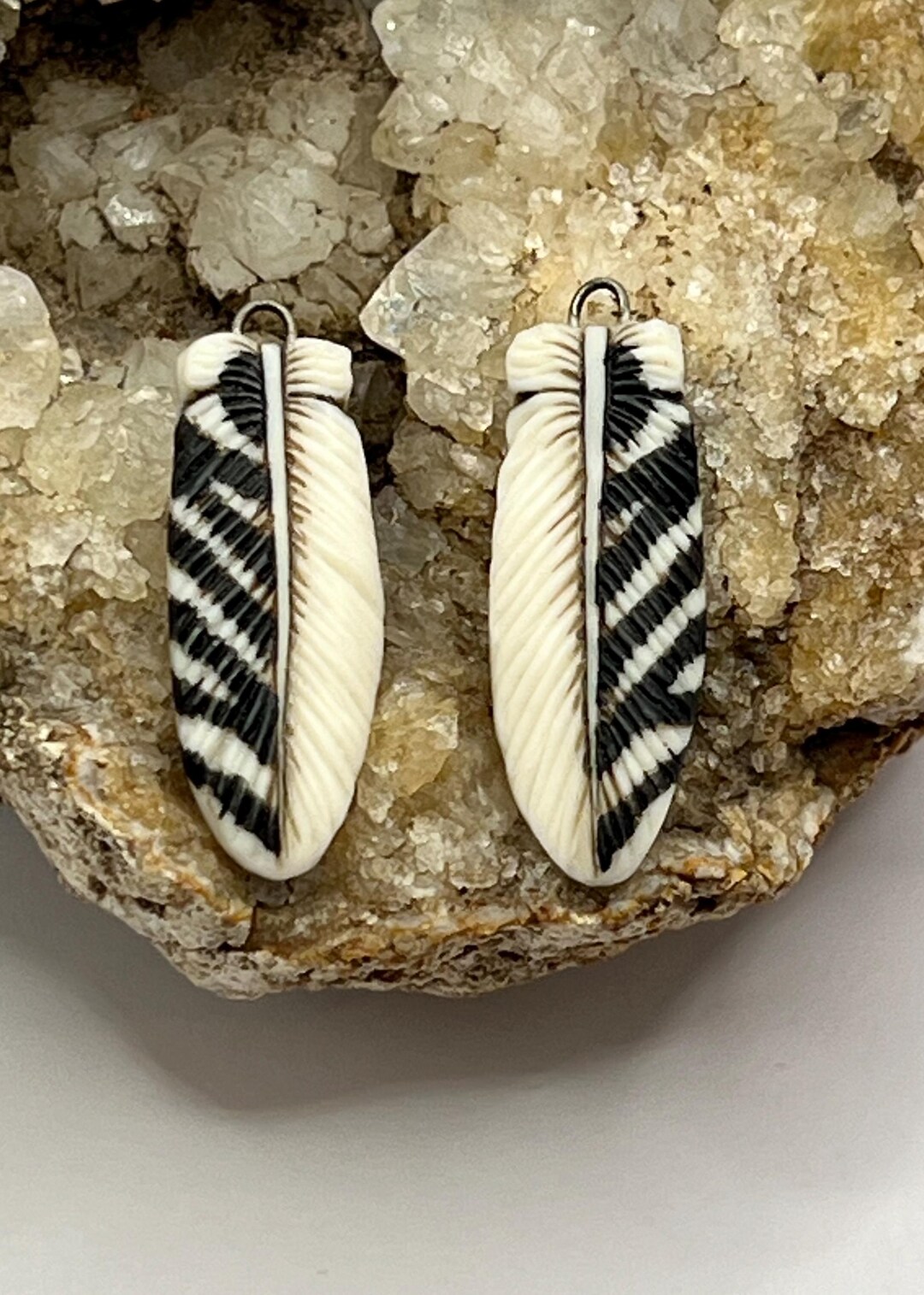 Laura Mears Zebra Feather Pair - Etsy