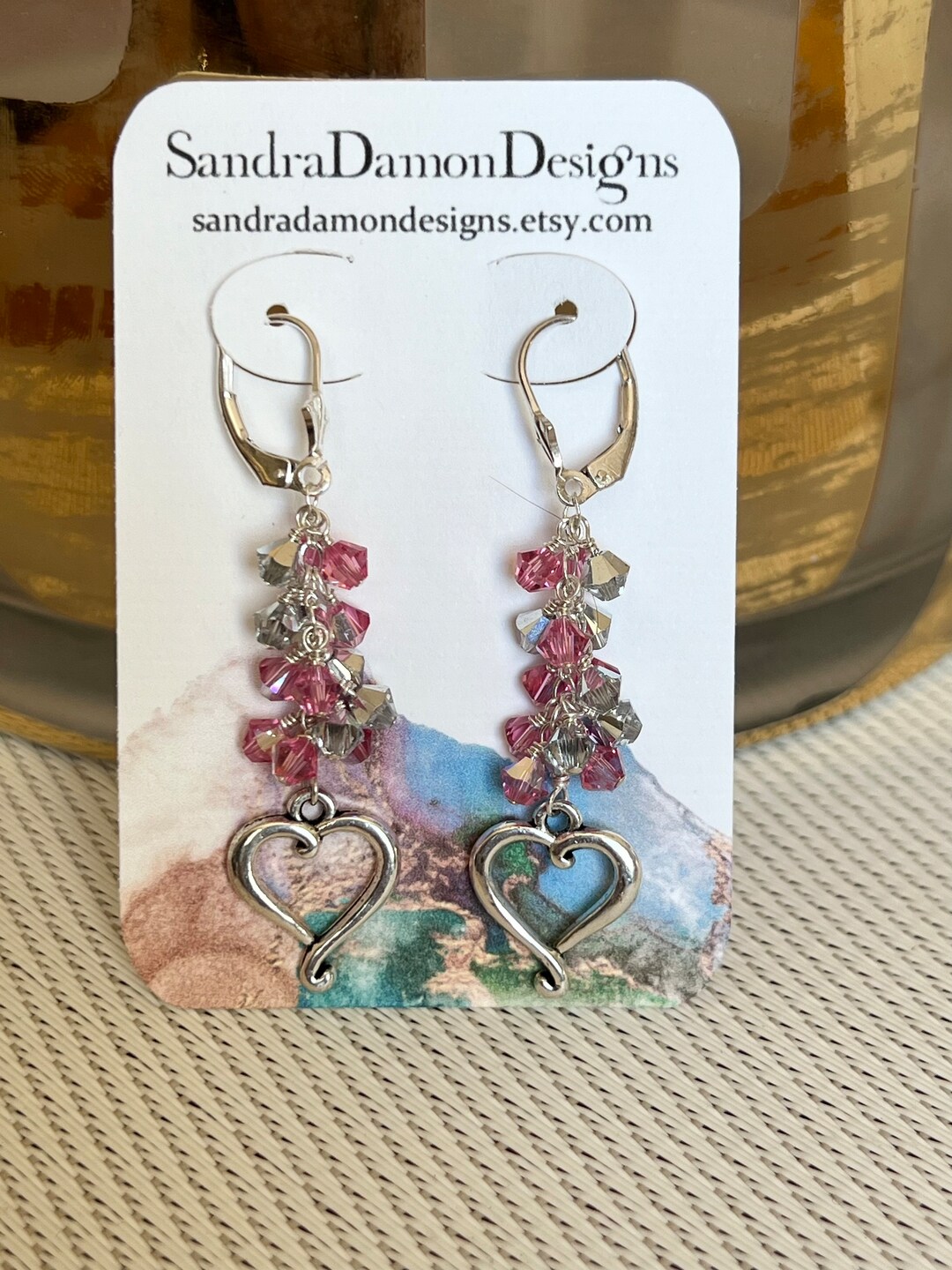 Swarovski Crystal Heart Earrings - Etsy