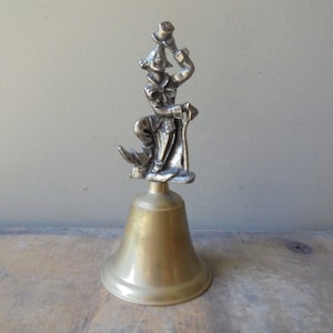 Vintage Clown Brass Bell, Pewter Clown With Top Hat, Decorative Clown ...