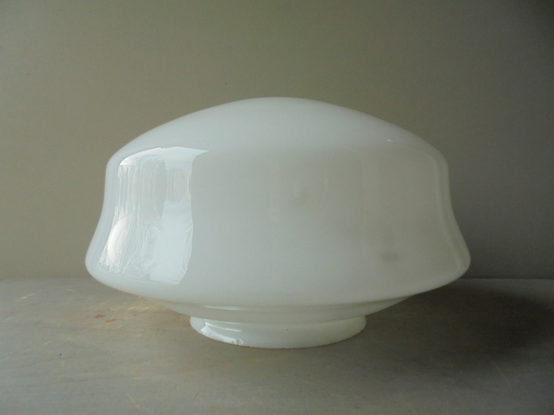Milk Glass Ceiling Light Cover Vintage White Glass Light Etsy