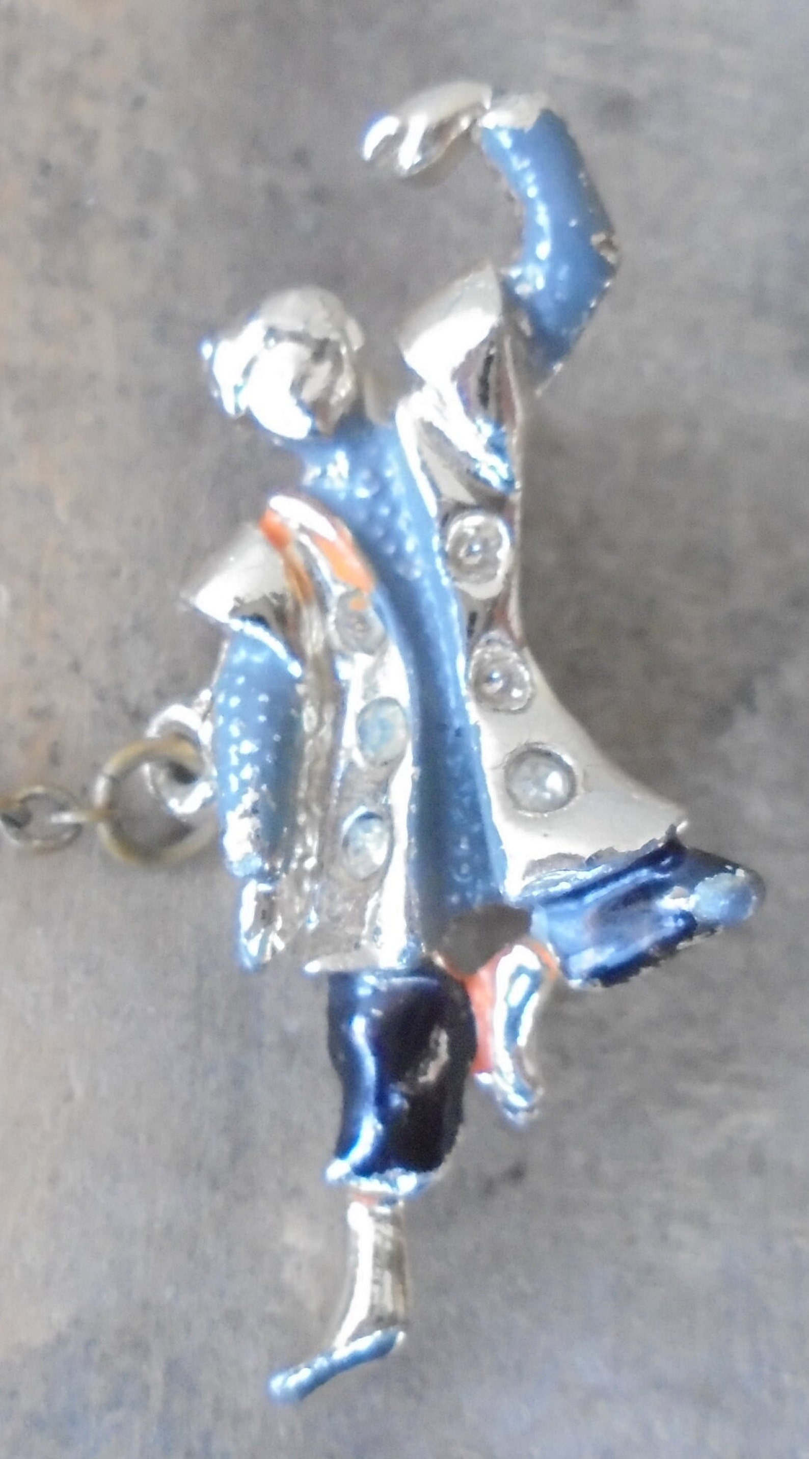 Vintage Brooch of Dancing Couple, Two Dancers With Chain Pin, Vintage ...