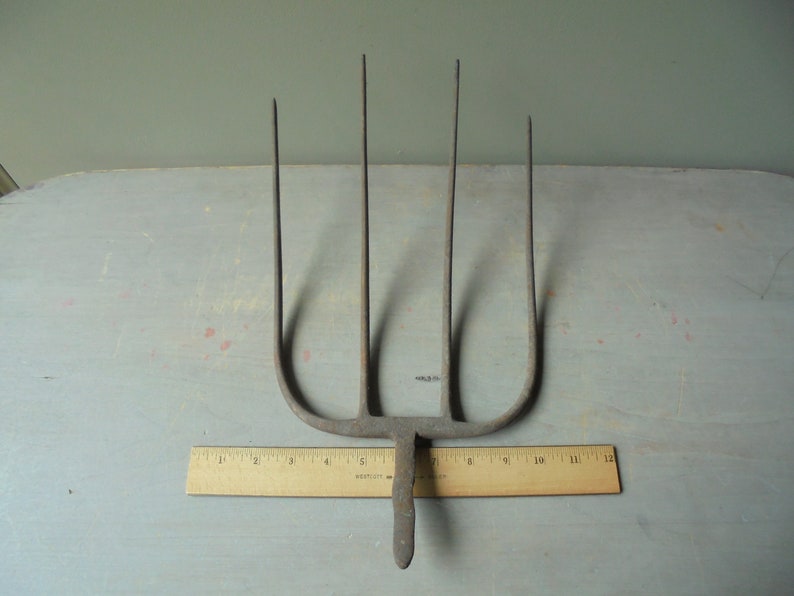 Vintage Hay Fork Head Rustic Pitchfork With Four Tines ...