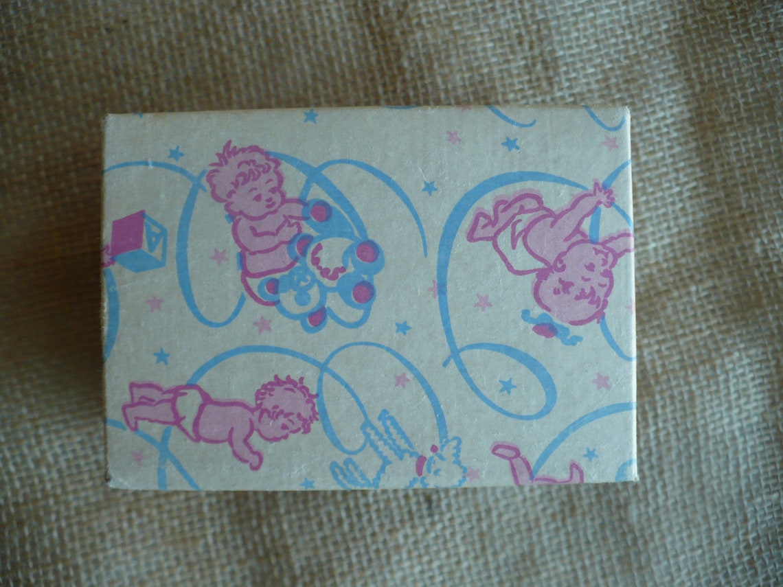 Vintage Baby Box Cardboard Box With Playing Babies - Etsy