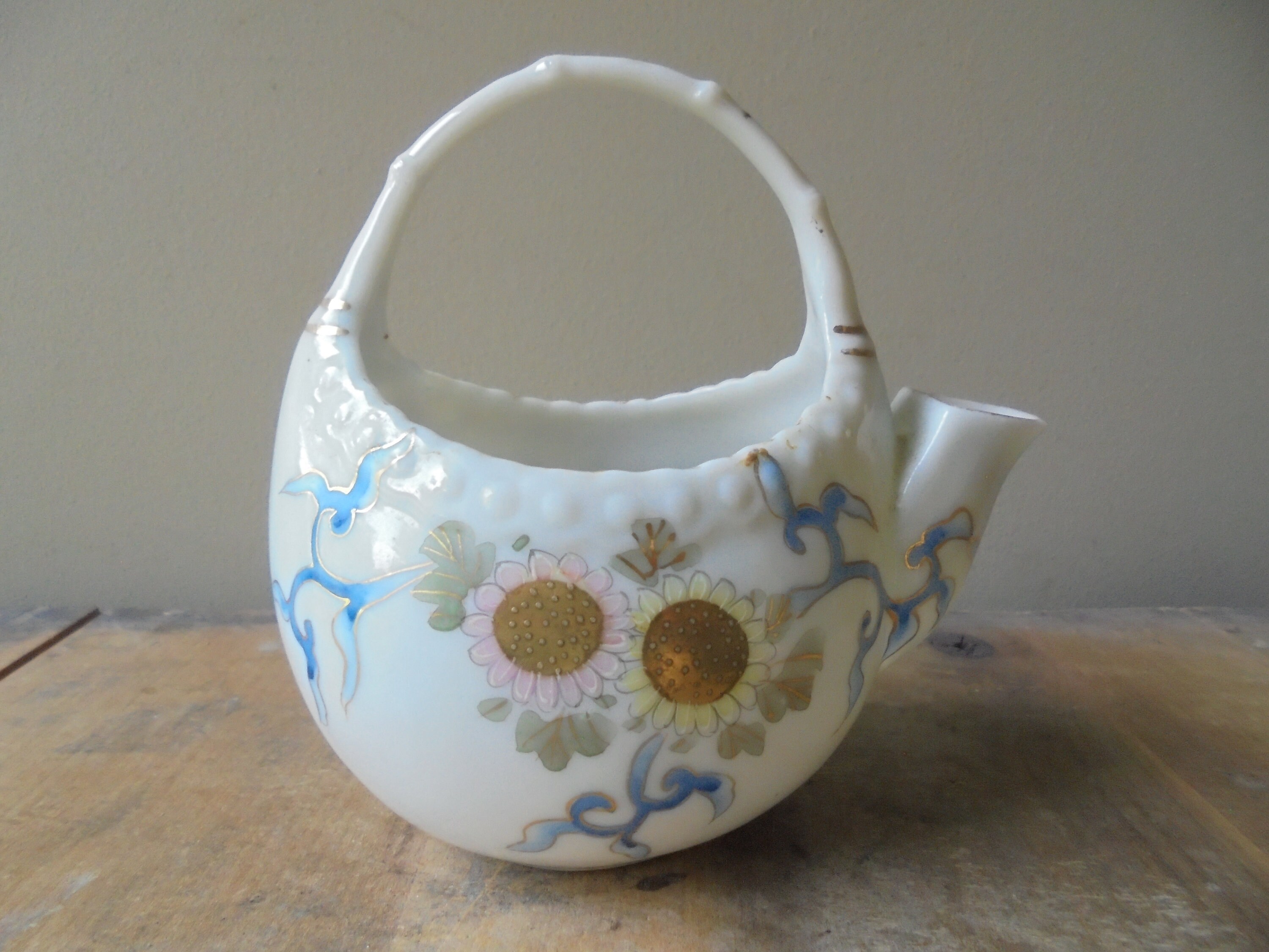 Vintage Small Decorative Teapot Pink and Yellow Floral - Etsy