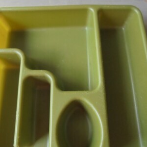 Vintage Avocado Green Utensil Holder, Flatware Tray, Vintage Drawer ...