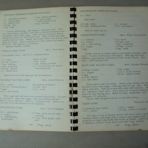 Vintage Cookbooks, Spiral Bound Cookbook, Recipes From the Michigan ...