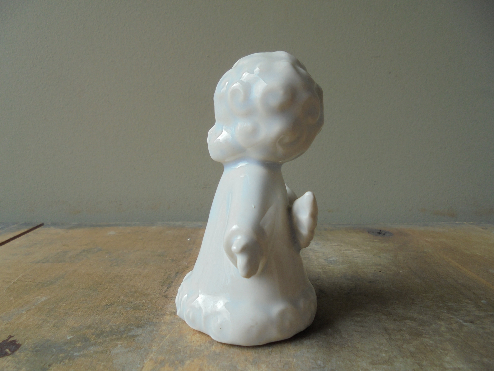 Vintage Angel Figurine Blue Angel With Curly Hair Small - Etsy