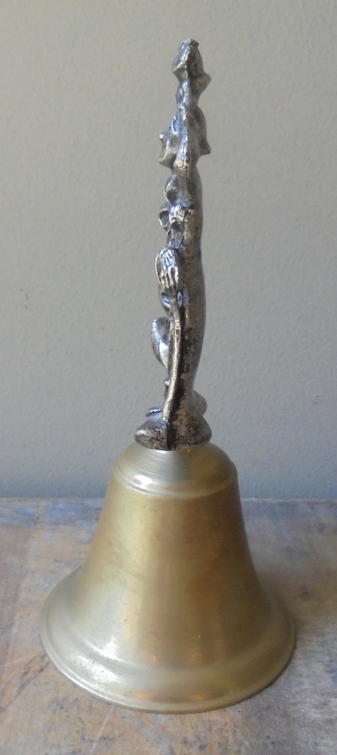 Vintage Clown Brass Bell Pewter Clown With Top Hat - Etsy