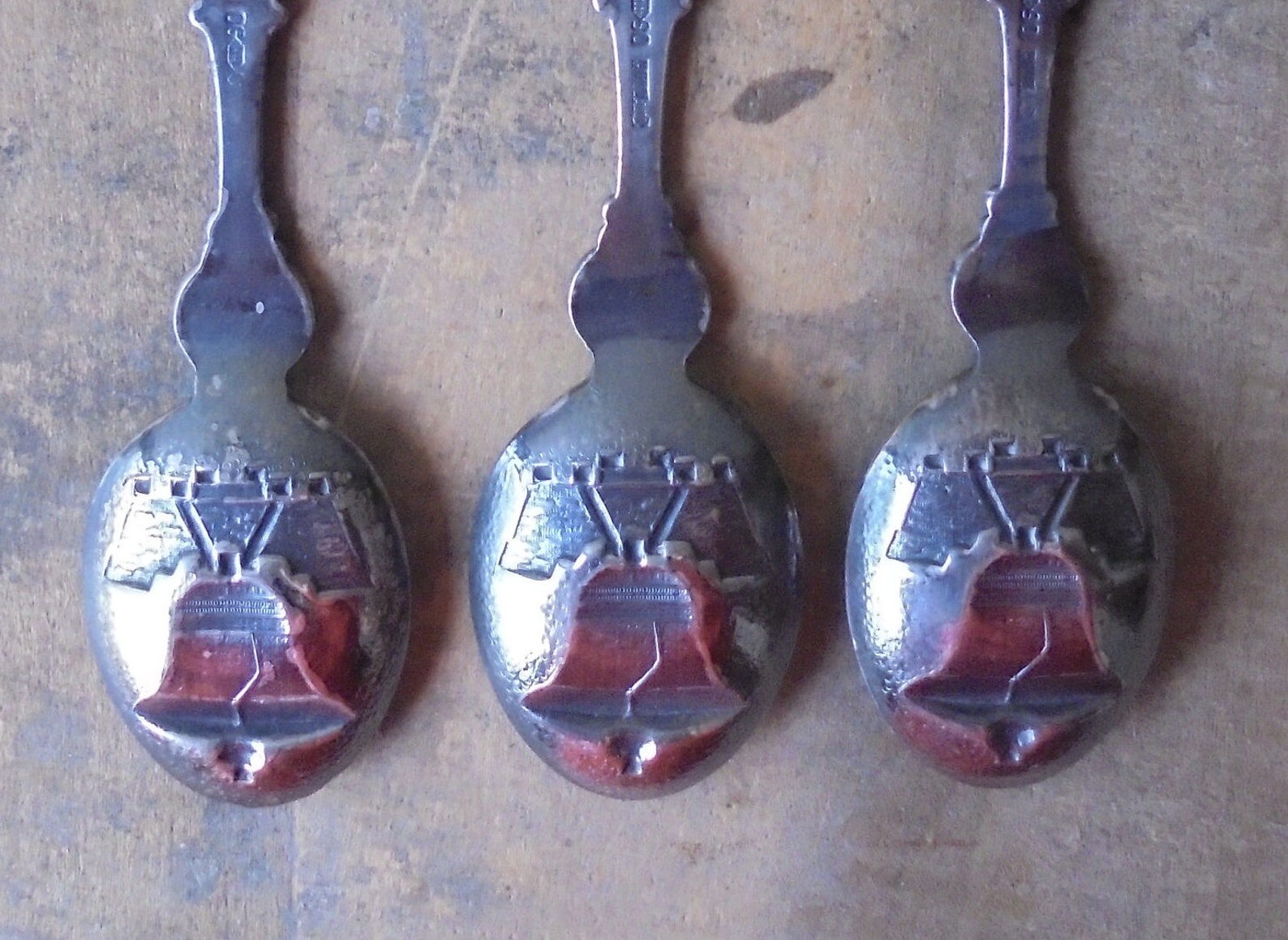 Vintage Souvenir Spoons, Set of Three Decorative Spoons, Liberty Bell ...
