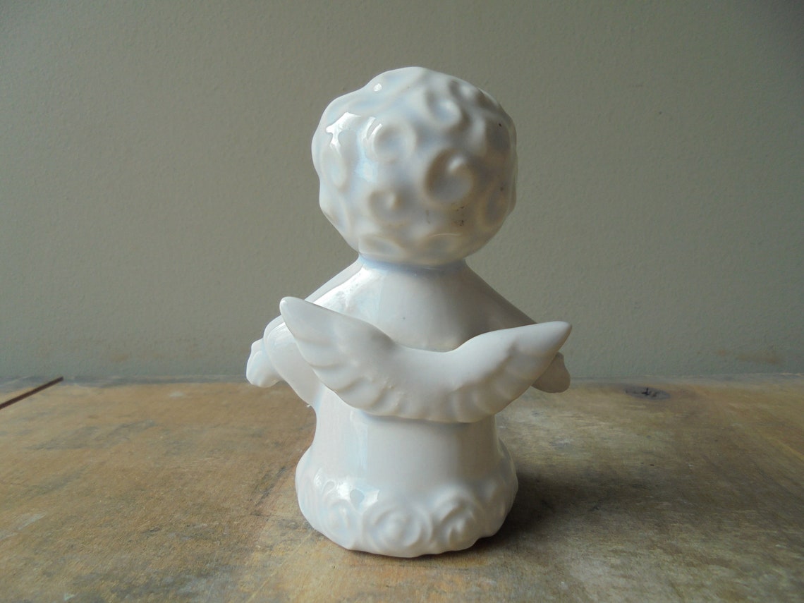 Vintage Angel Figurine Blue Angel With Curly Hair Small - Etsy