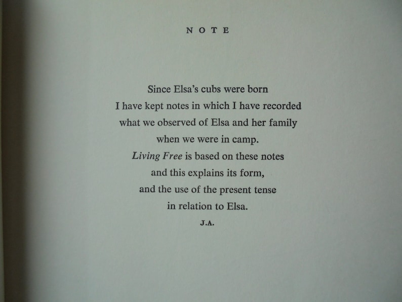 Living Free the Story of Elsa and Her Cubs by Joy Adamson - Etsy