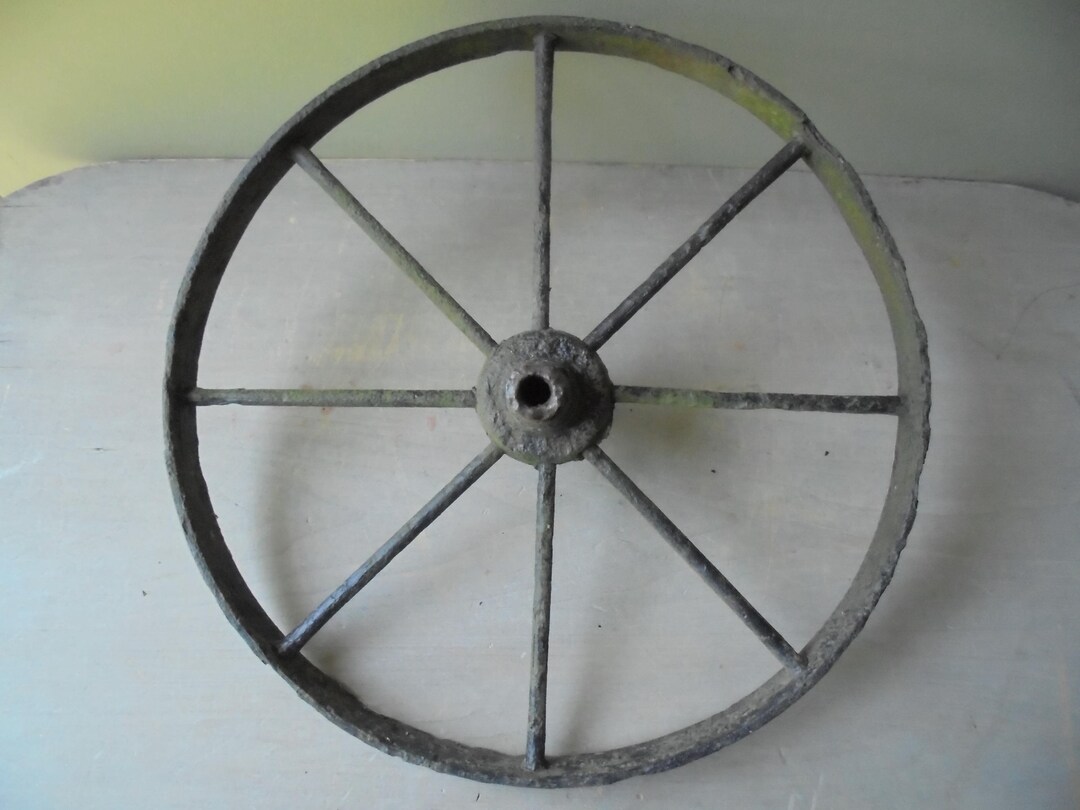 Vintage Metal Wheel, Vintage Wheelbarrow Wheel, Antique Wagon Wheel ...