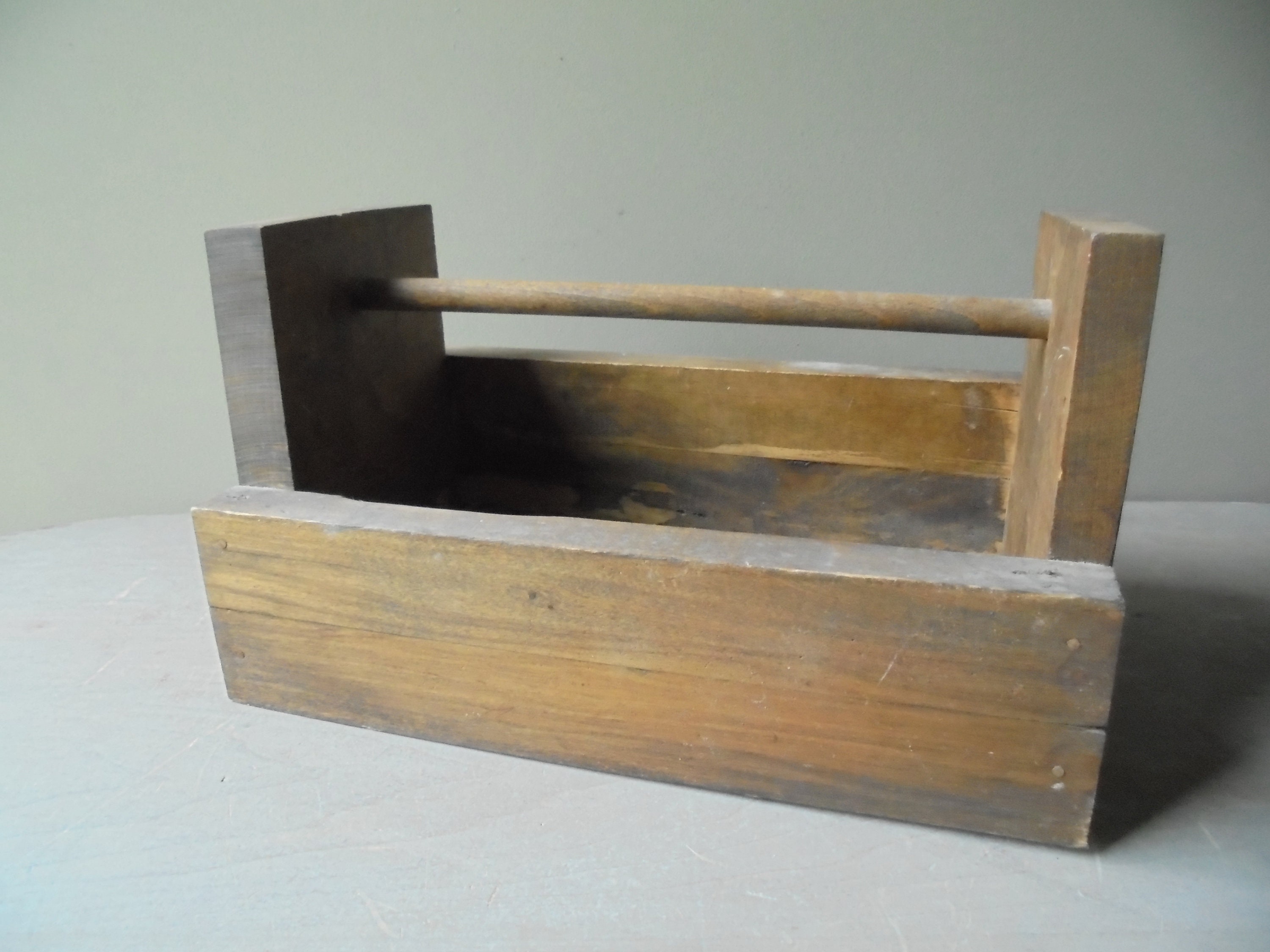 Vintage Wood Tool Caddy Handmade Wooden Box Rustic Wooden - Etsy