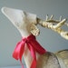 Vintage Reindeer Figurine, Vintage Christmas Decoration, Carved Wood ...