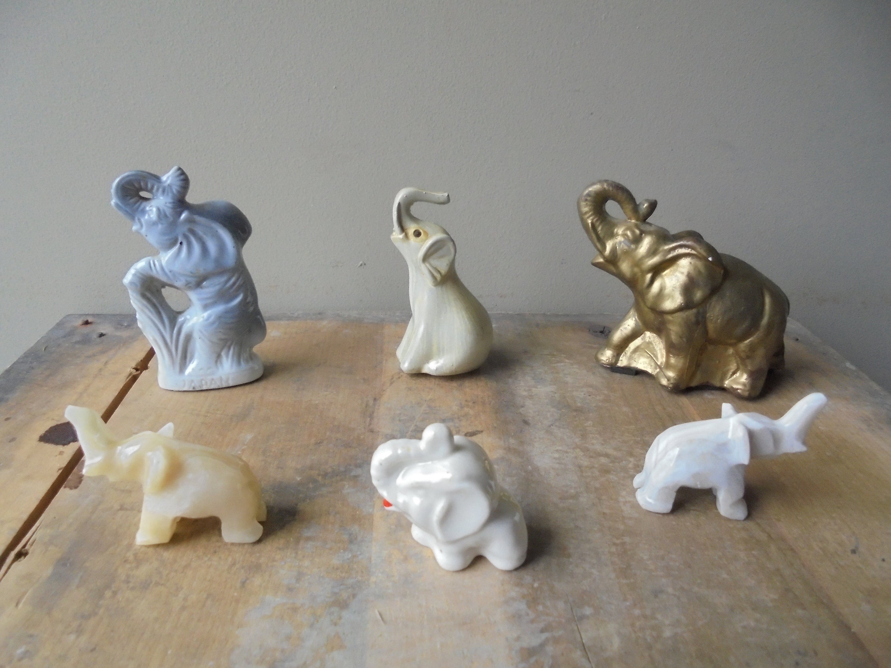 Vintage Elephant Figurine Collection Set of Six Animal - Etsy