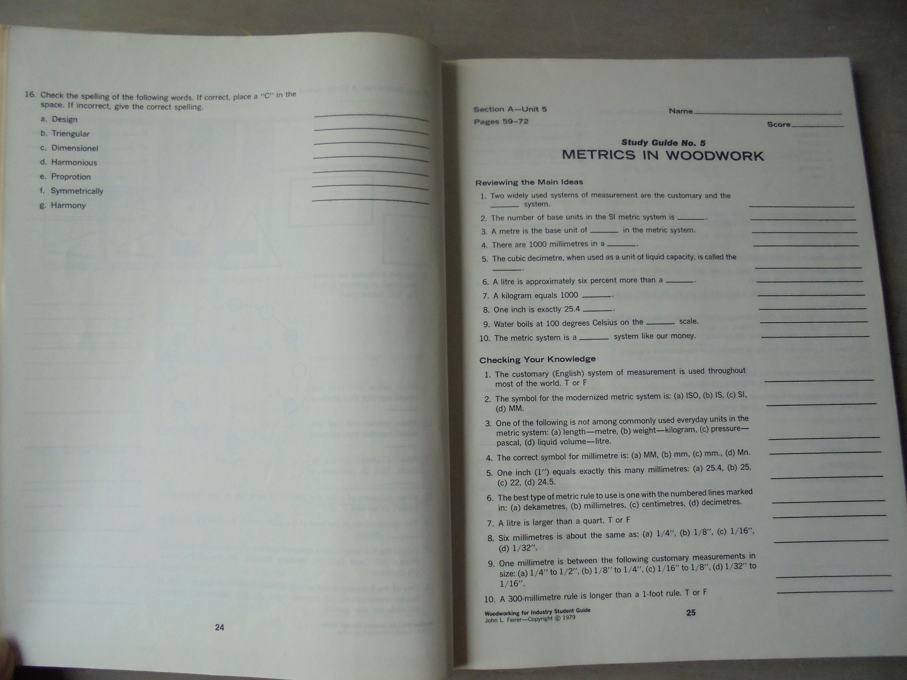 Woodworking for Industry Tecnology and Practice Third Edition - Etsy