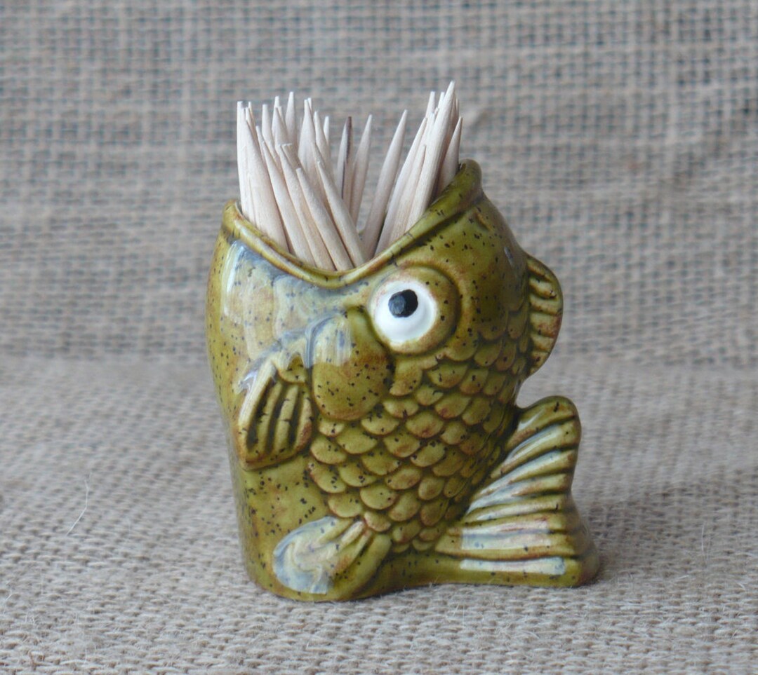 Vintage Fish Toothpick Holder, Vintage Kitchy Kitchen Toothpick Holder ...