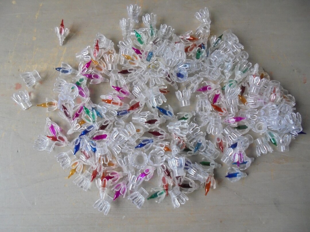 Vintage Clear Christmas Light Covers, Clear Plastic Flower Light Sleeve ...