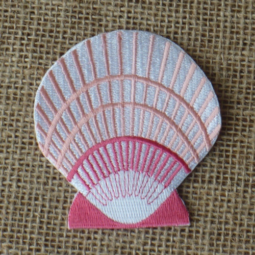 Vintage Embroidered Pink Seashell Iron on Patch Applique - Etsy