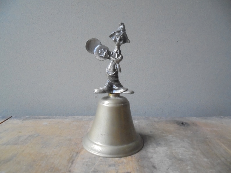 Vintage Clown Brass Bell, Pewter Clown With Cymbals, Decorative Clown ...