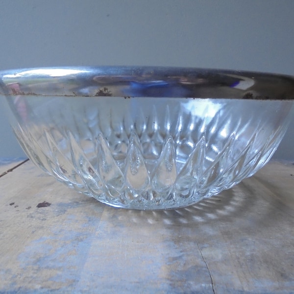 Cut Glass Dish With Silver Rim - Etsy