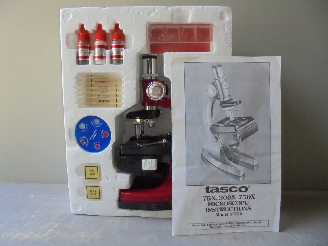 Vintage Tasco Super Lite 750 Power Microscope With Discovery Kit ...