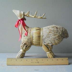 Vintage Reindeer Figurine, Vintage Christmas Decoration, Carved Wood ...