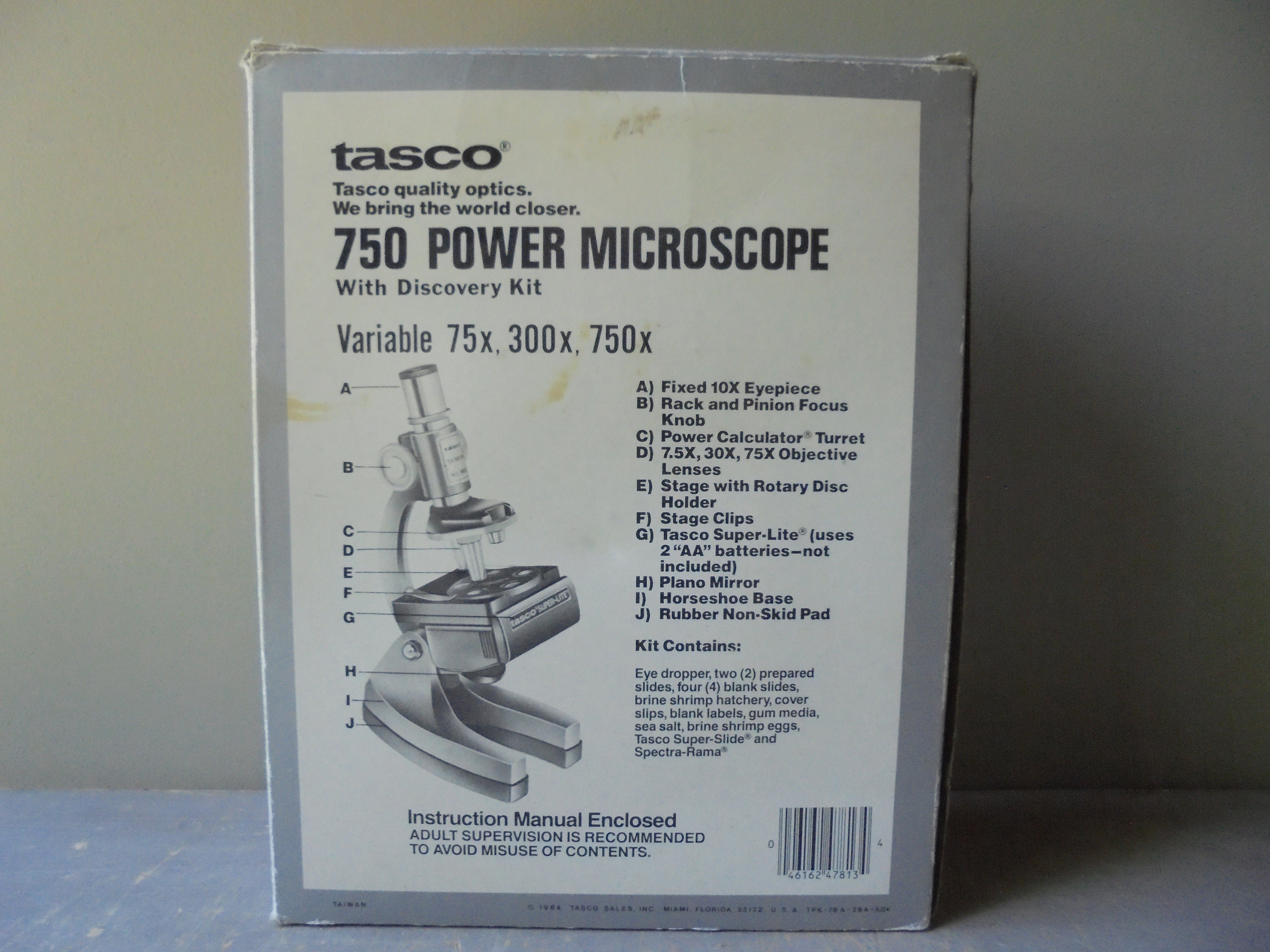 Vintage Tasco Super Lite 750 Power Microscope With Discovery Kit ...