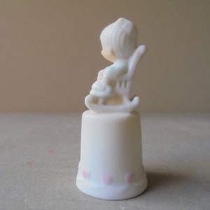 Vintage Precious Moments Thimble, Enesco Porcelain Bisque Thimble ...
