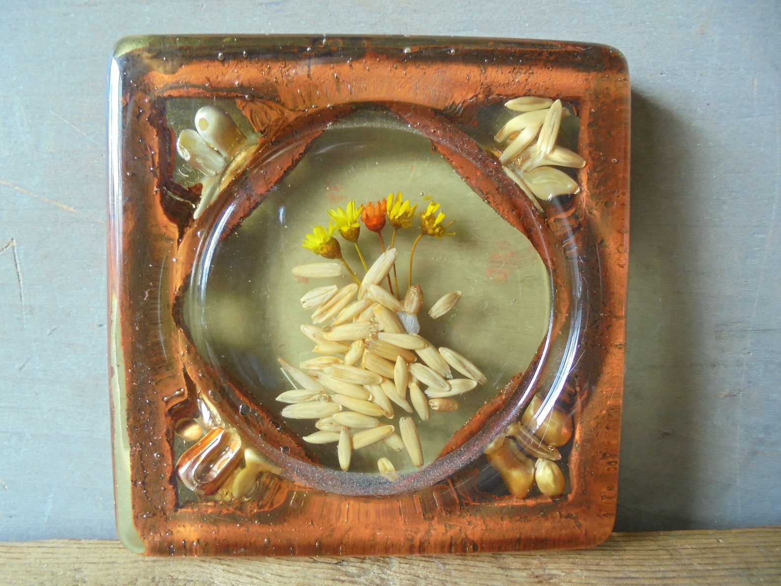 Vintage Coaster Set Three Vintage Coasters With Pressed | Etsy