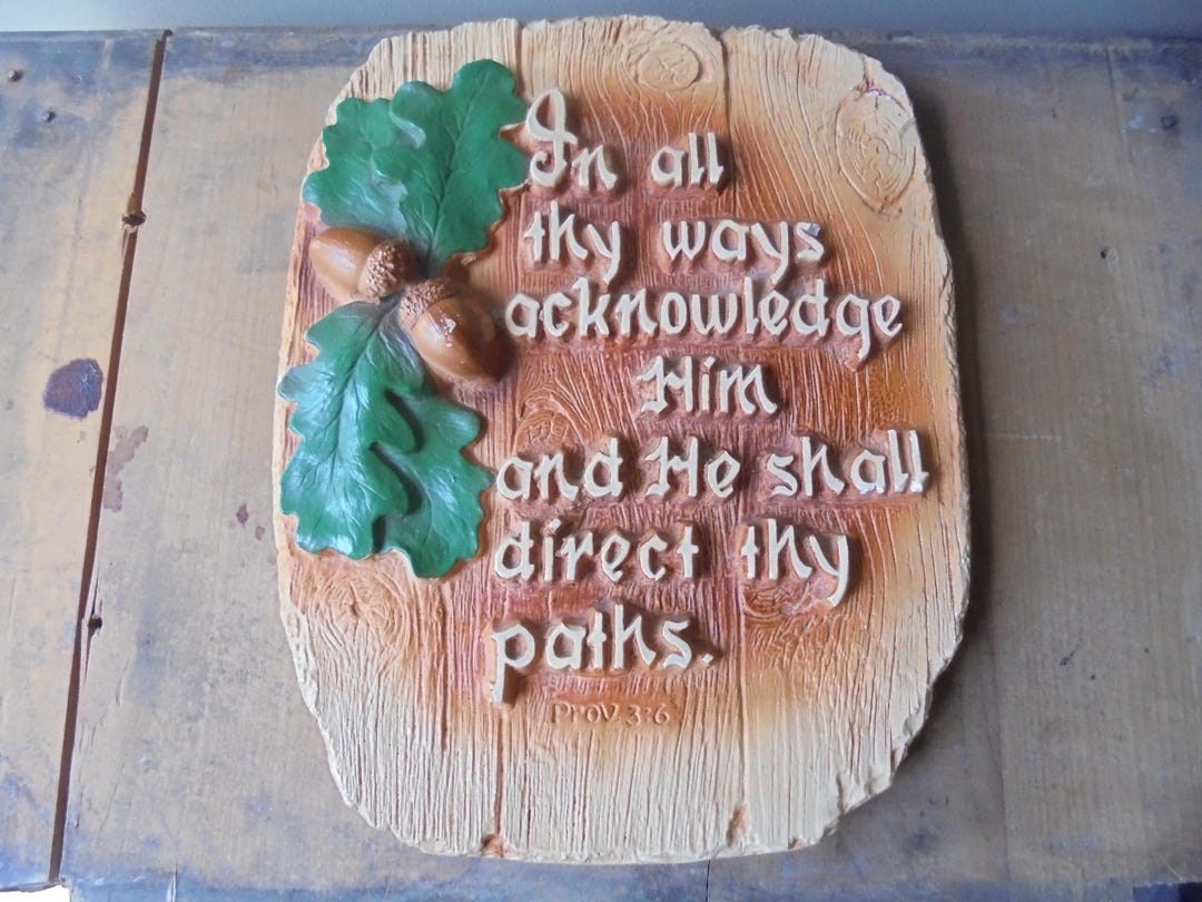 Vintage Wall Plaque, 1942 Larsen Proverbs 3:6 Wall Art, Vintage ...