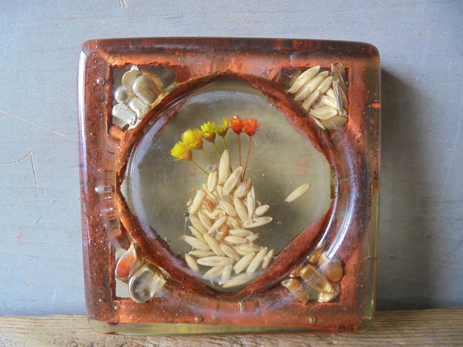 Vintage Coaster Set Three Vintage Coasters With Pressed | Etsy