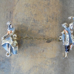 Vintage Brooch of Dancing Couple, Two Dancers With Chain Pin, Vintage ...
