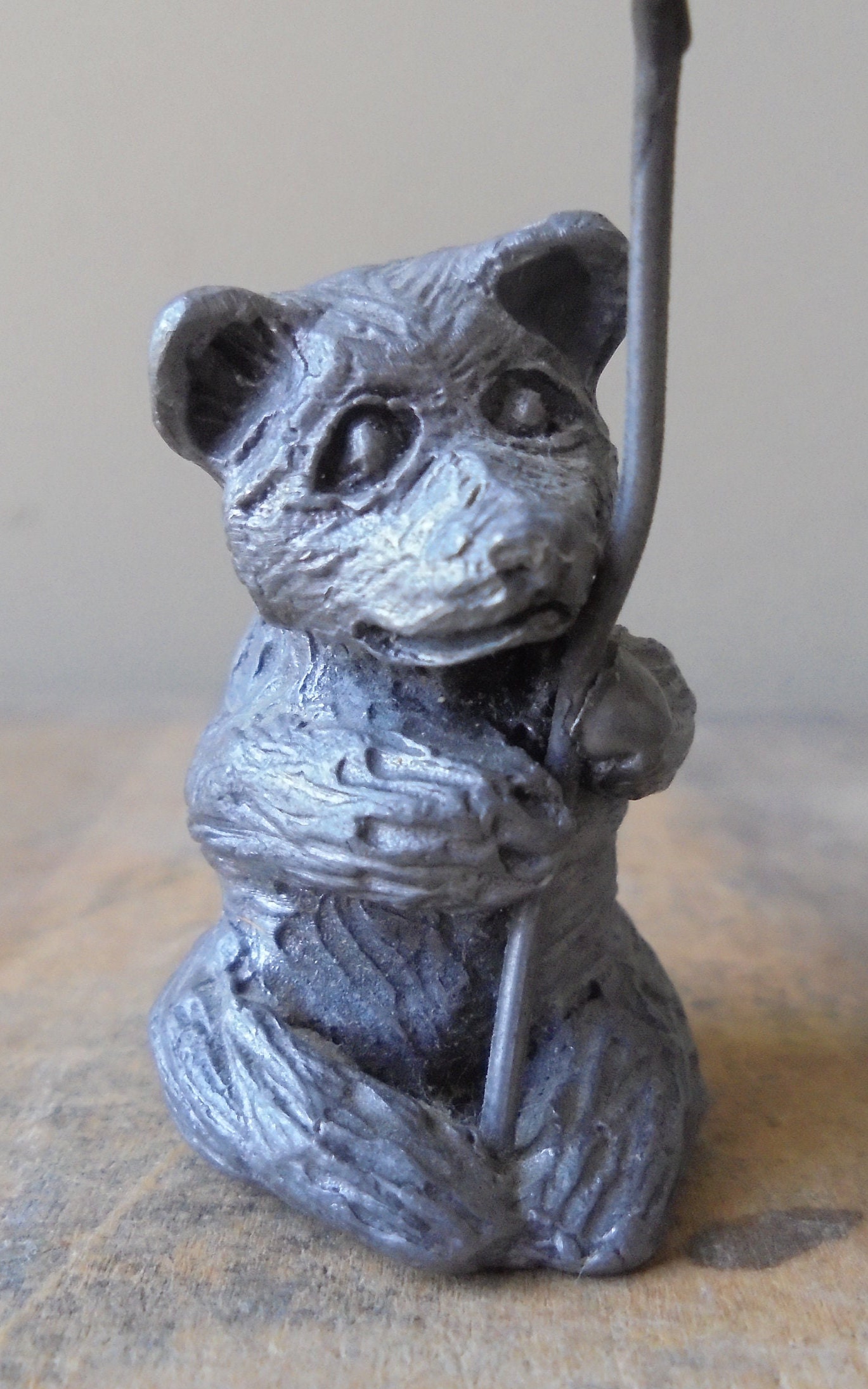 Vintage Pewter Bear With Flower Bear Figurine Holding Flower - Etsy