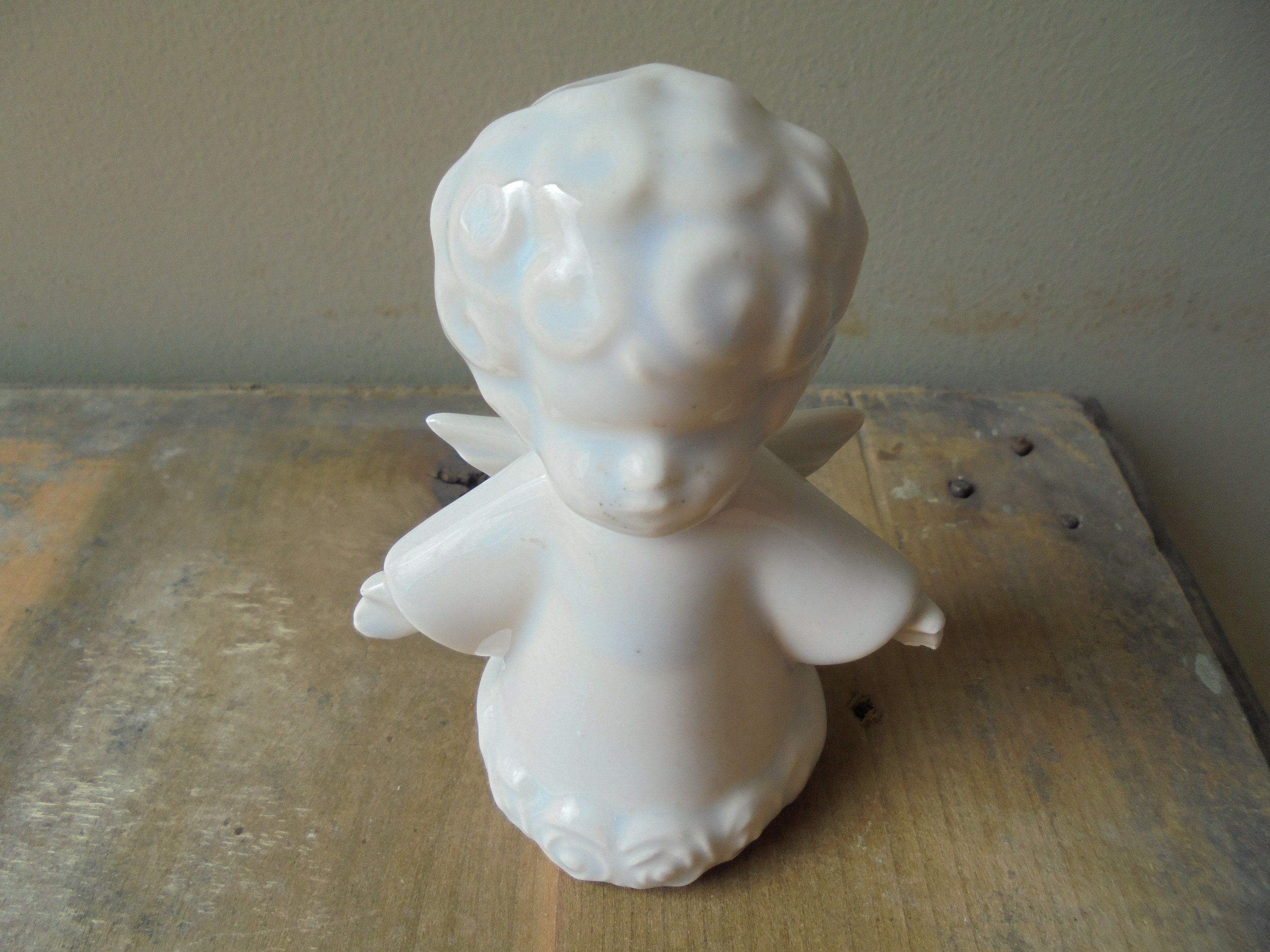 Vintage Angel Figurine Blue Angel With Curly Hair Small - Etsy