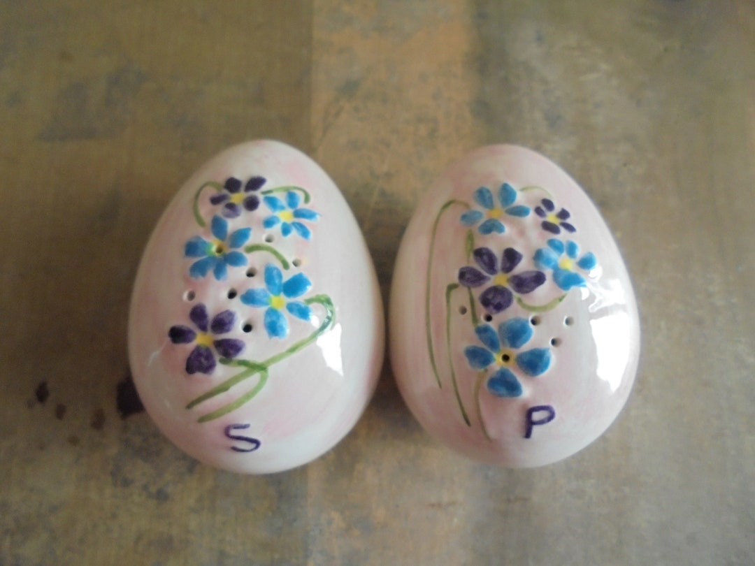 Vintage Ceramic Easter Egg Salt and Pepper Shaker Set, Easter Table ...