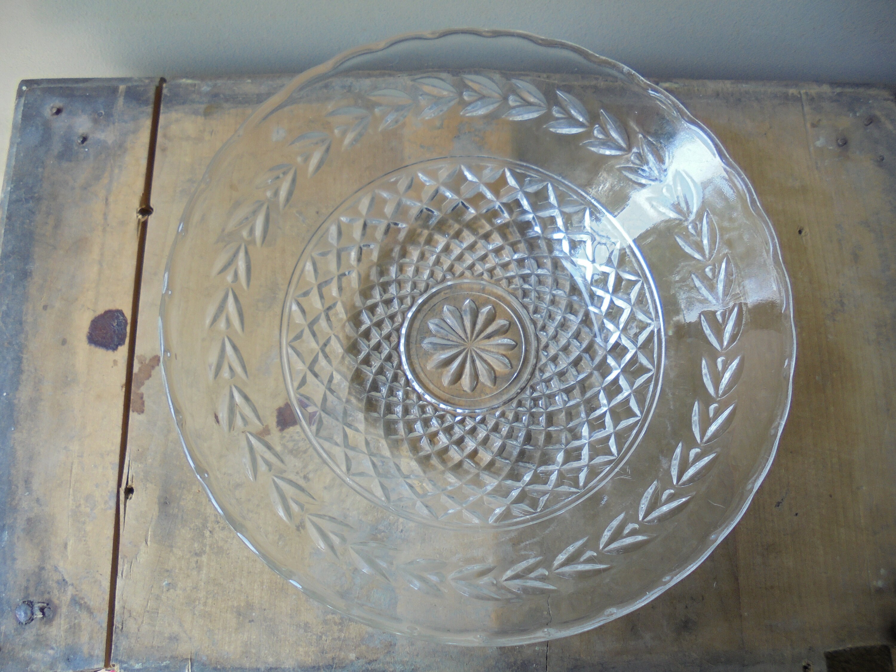 Clear Glass Textured Bowl Vintage Textured Glass Serving | Etsy