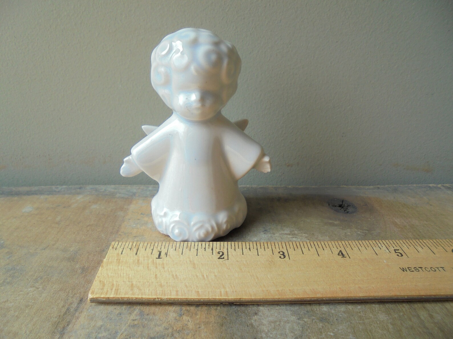 Vintage Angel Figurine Blue Angel With Curly Hair Small - Etsy