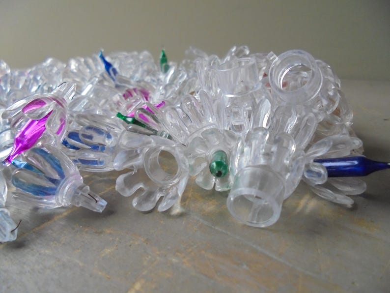 Vintage Clear Christmas Light Covers, Clear Plastic Flower Light Sleeve ...