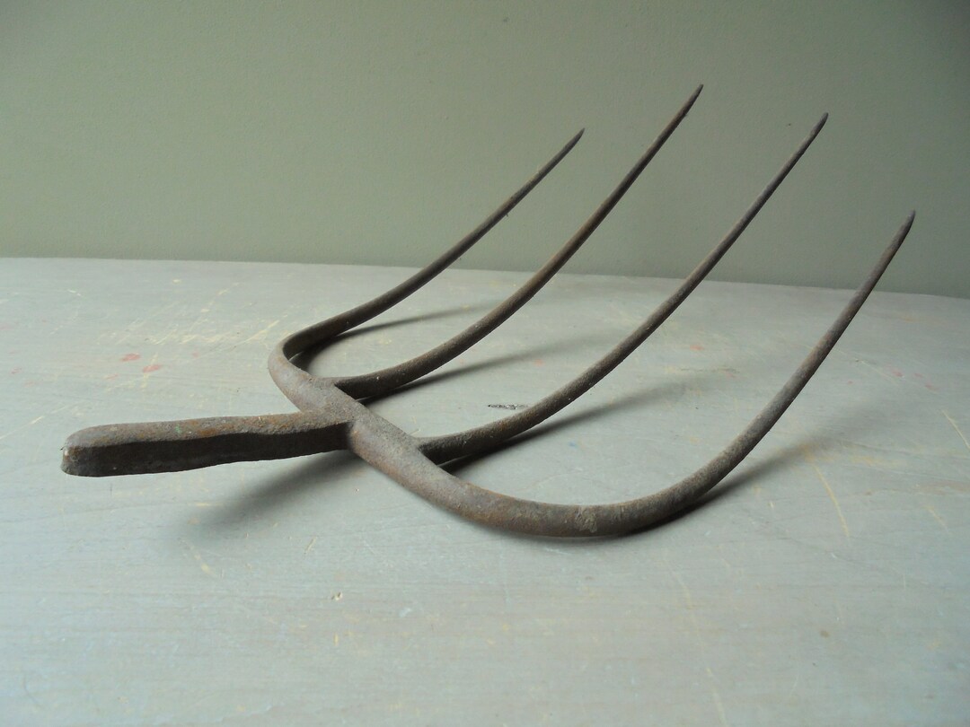 Vintage Hay Fork Head Rustic Pitchfork With Four Tines ...