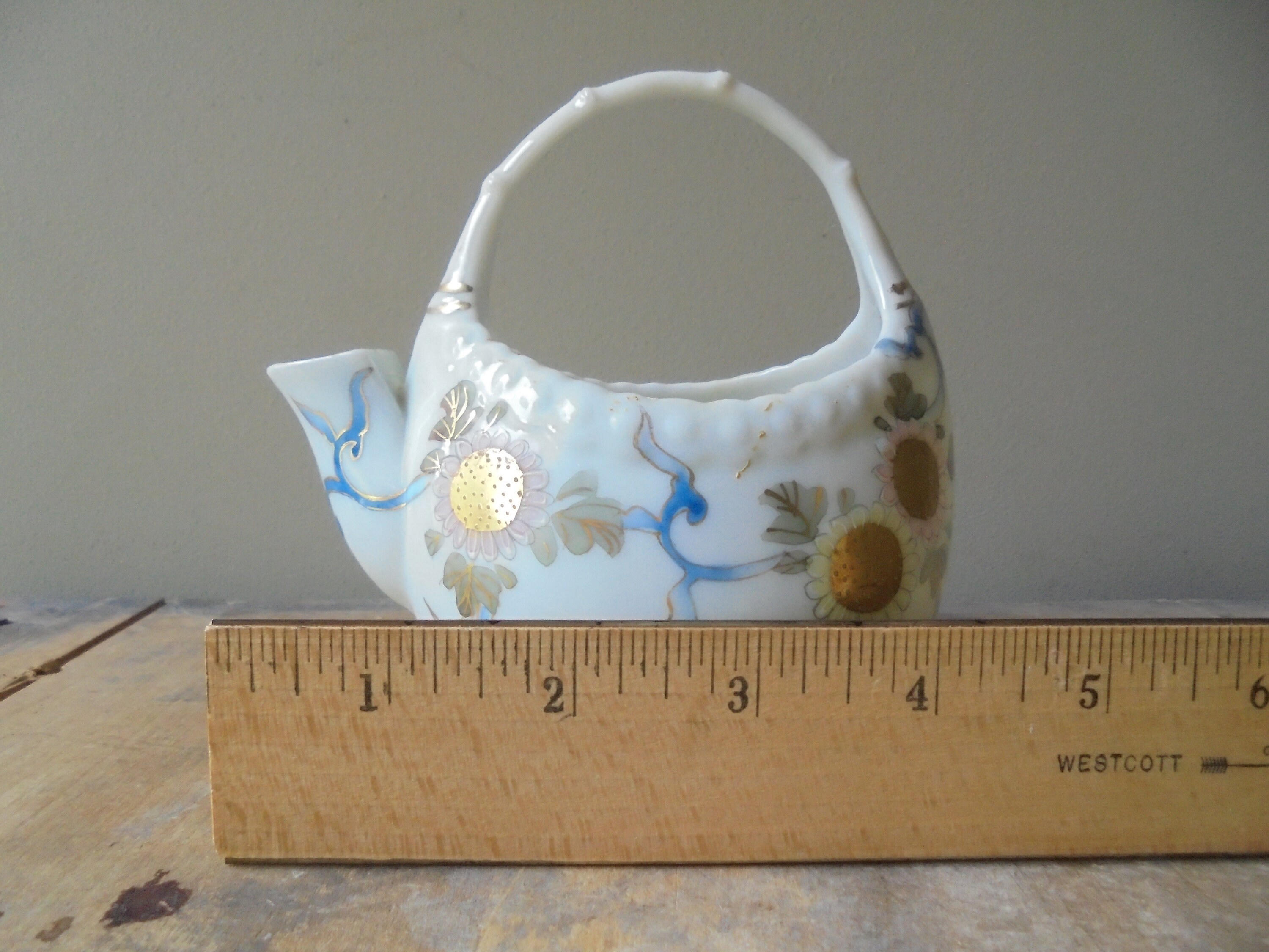 Vintage Small Decorative Teapot Pink and Yellow Floral - Etsy