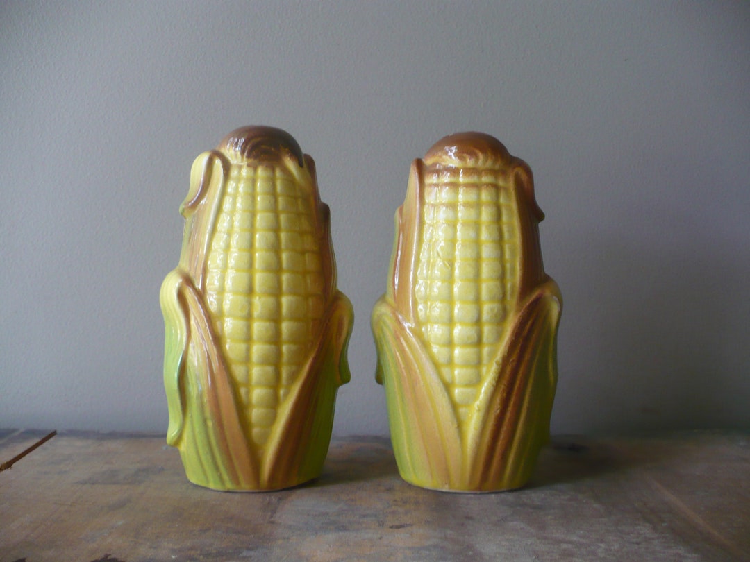 Vintage Corn Salt and Pepper Shaker Set, Farmhouse Kitchen, Ear of Corn ...